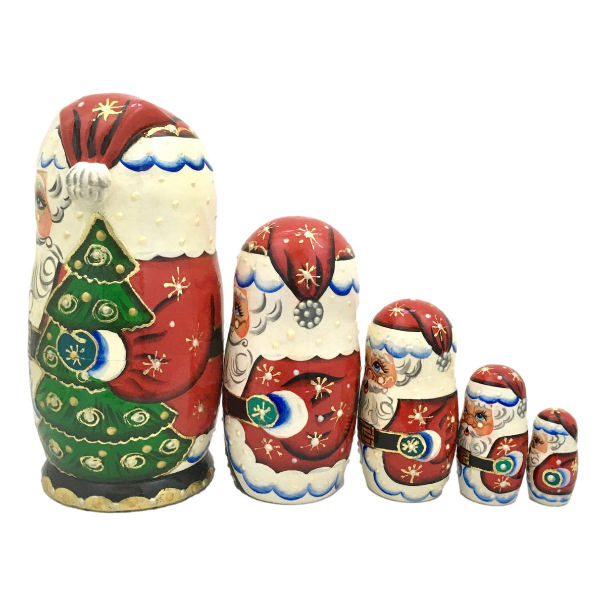 Authentic Russian Dolls. Santa Nesting Dolls. Christmas Matryoshka