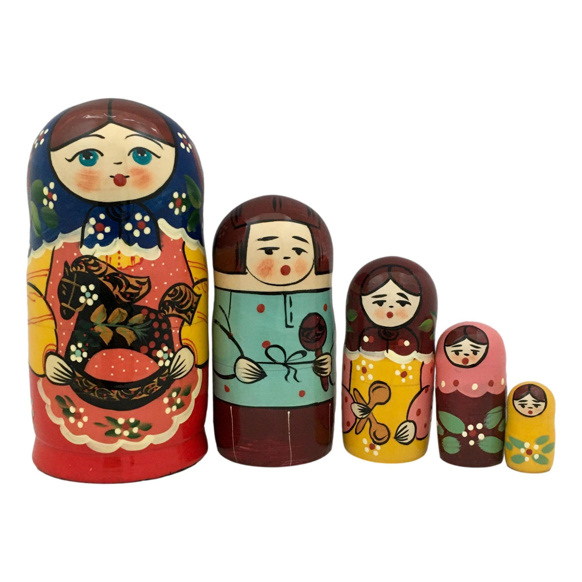 Russian Kids with Toys Nesting Dolls