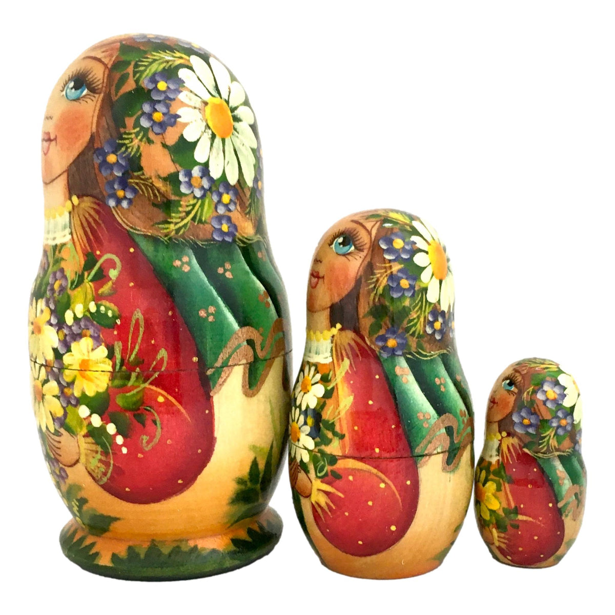 Traditional Russian Nesting Dolls Red. Matryoshka Best Gift.