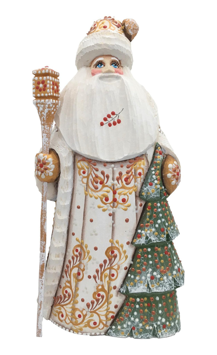 Russian Father Frost. Hand Carved Russian Santa. Traditional Christmas
