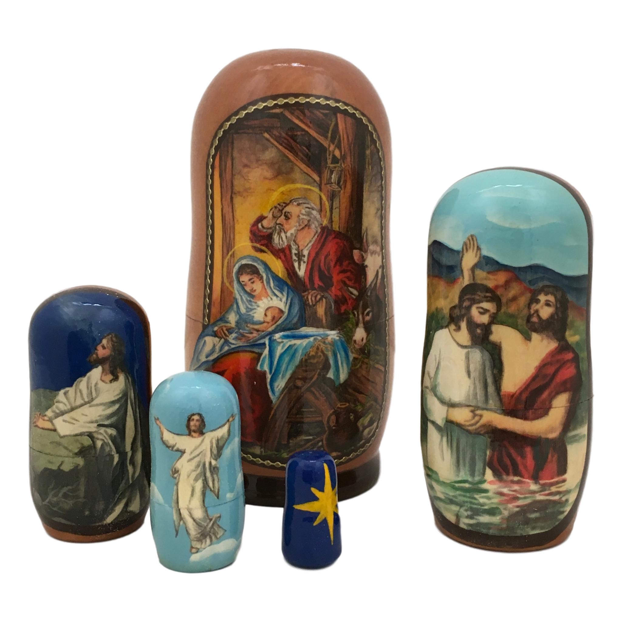 Buy Religious Nesting Dolls. Nativity Christmas Matryoshka. Life of ...