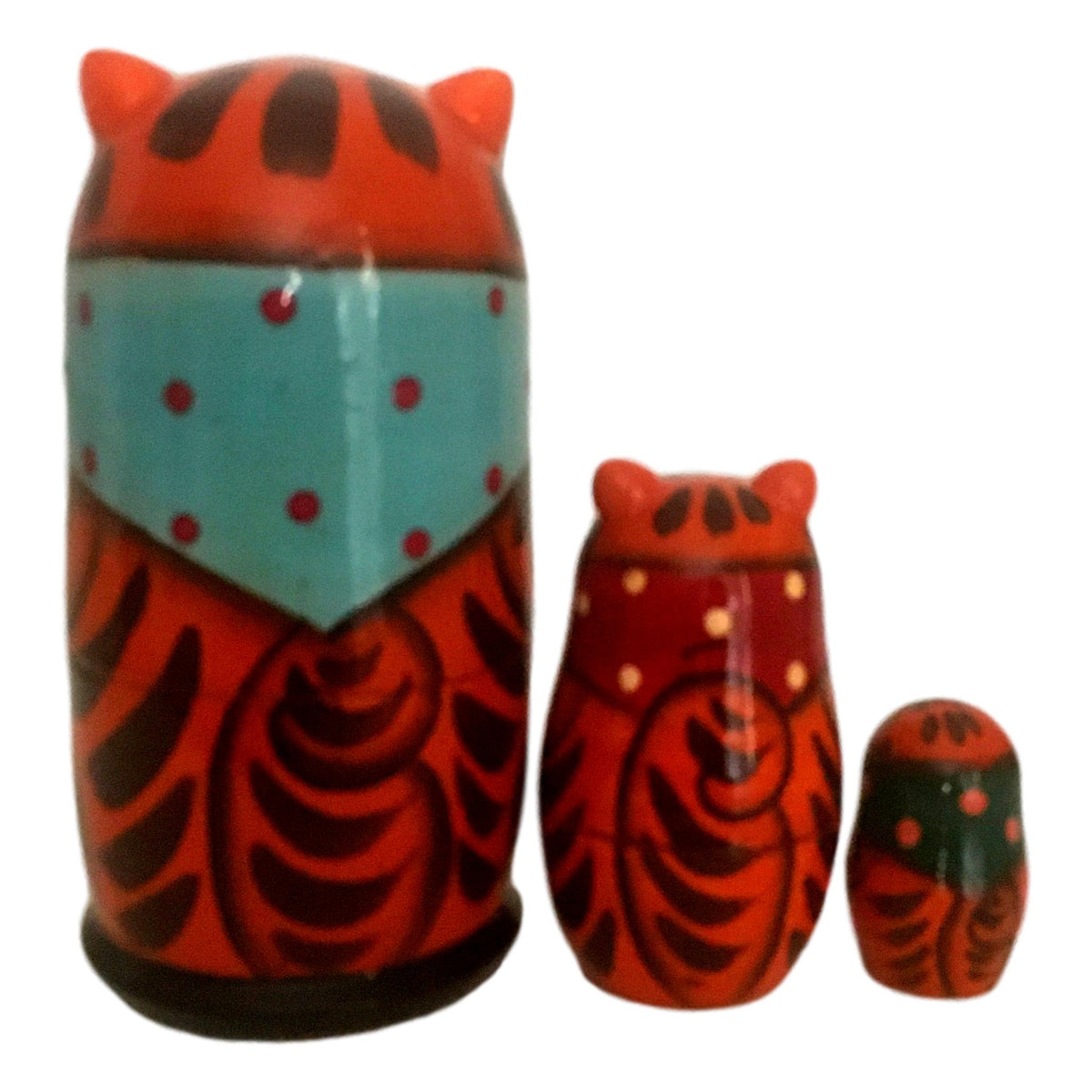 Buy cat nesting doll.Red cat Russian nesting nesting dolls