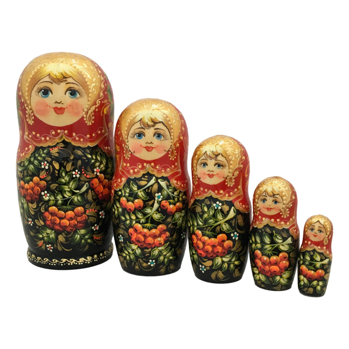 Traditional Russian Matryoshka Red Ash Berries